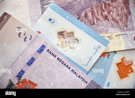 Malaysia Ringgit Note Background Hundred Ringgit And One Ringgit Notes