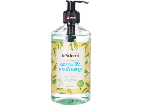 Sapun Lichid Epiderm 500ml Ceai Verde Si Castravete Mertecom Ro