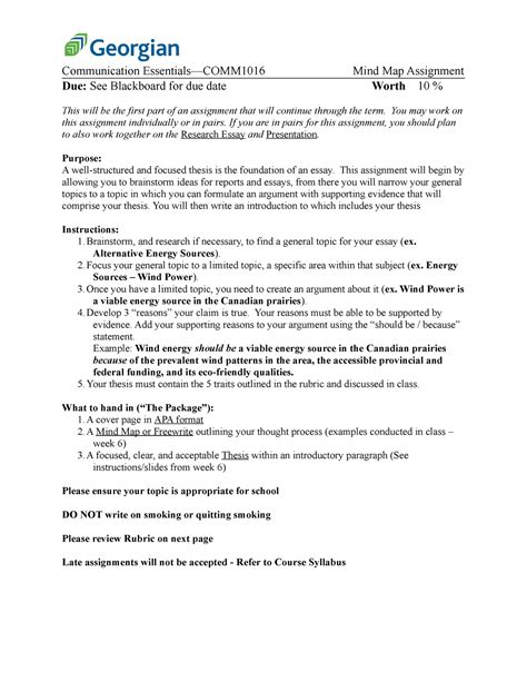 Mind Mapping Assignment Communication Essentials—comm1016 Mind Map