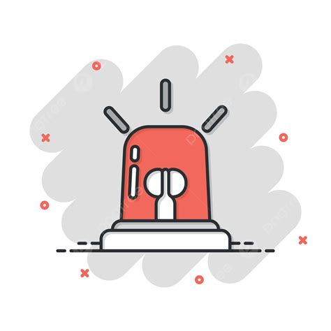 Icono De Alarma De Emergencia Estilo Cómic Con Luz Intermitente
