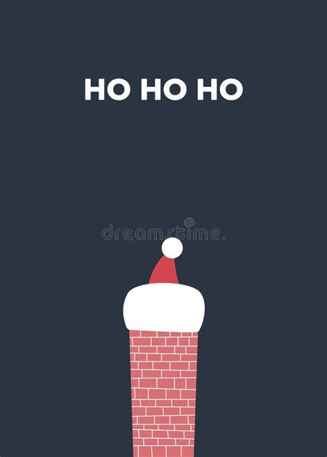 Christmas Card Template Santa Claus In Chimney Vector Concept Funny