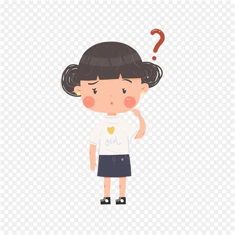 思考疑问的小女生png图片素材下载 图片编号qlggaadv 免抠素材网