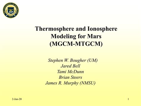 Ppt Thermosphere And Ionosphere Modeling For Mars Mgcm Mtgcm Powerpoint Presentation Id