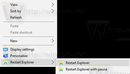 Add Restart Explorer Context Menu In Windows