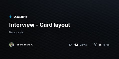 Interview Card Layout StackBlitz