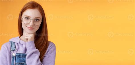 Confident Happy Relaxed European Redhead Skillful Young Female