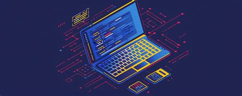 Software Development Illustration With Laptop Showing Programming Code