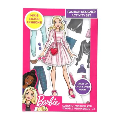 Barbie Doll Fashion Designer Activity Paper Doll Set 20 Pieces New