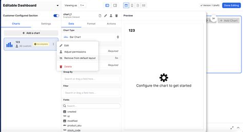 Editable Dashboard Sections Explo