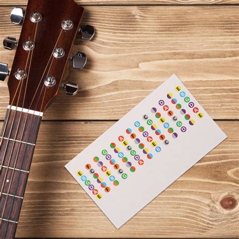 Jual 5 Pcs Guitar Fretboard Stickers Color Coded Note Labels Chord