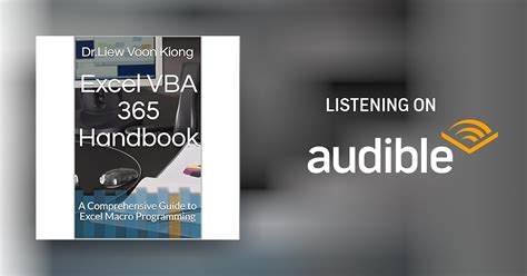 excel vba 365 handbook audiobook by dr liew voon kiong