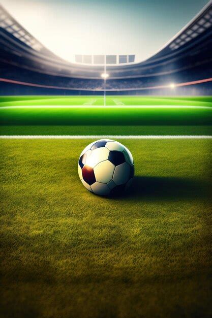 Premium Ai Image The Ball Lies On The Football Field