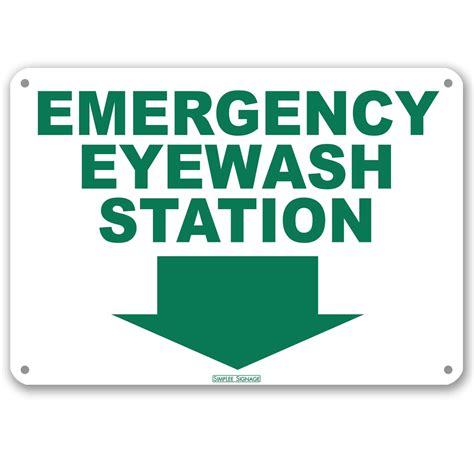 Buy Simplee Signage Eye Wash Station Sign 10 X 7 Thickness 055 Plastic Emergency Eye Wash
