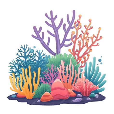 Corales En Arrecifes Plantas Submarinas Exóticas Dibujos Animados