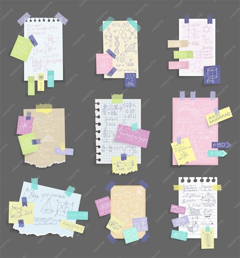 Adesivos De Notas De Papel Conjunto De Diferentes Papéis De Nota De