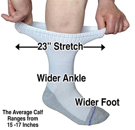 Loose Fit Stays Up Casual Crew Socks Extra Wide Socks