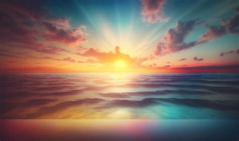 Premium Ai Image Ethereal Sunset Sky And Ocean Background For