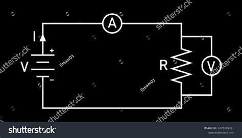 Ohms Law Diagram Battery Resistor Circuit Stock Vector Royalty Free
