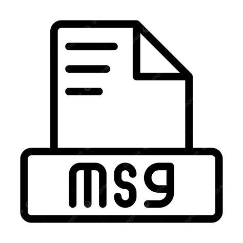 Msg File Icon Outline Extension Icons Format Symbols Vector