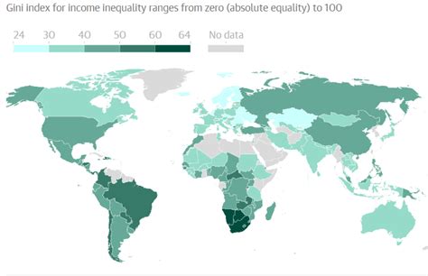 Gini Index For Income Inequality By Country R Mapfans