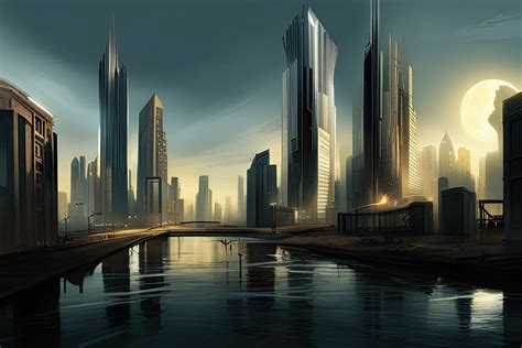 Dark Future City Digital Concept Ii Art Print Keep Calm Collection
