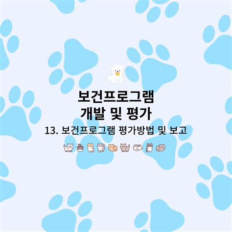 보건프로그램 개발 및 평가 13 보건프로그램 평가방법 및 보고