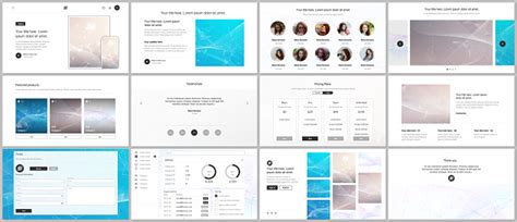 웹 사이트 디자인 프리젠 테이션 포트폴리오를위한 벡터 템플릿 프레젠테이션 슬라이드 전단지 전단지 브로셔 커버 보고서 템플릿 과학 또는 의료 개념 설계를 위한 웨이브 플로우