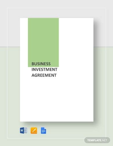 Investment Agreement 15 Examples Format Pdf