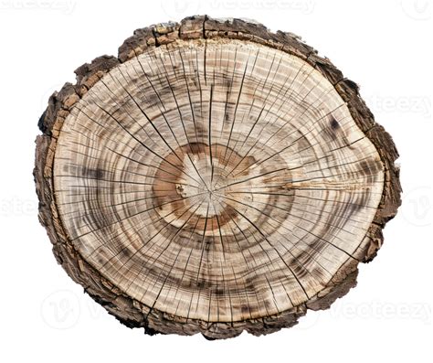 AI Generated Detailed Tree Ring Pattern Of A Wood Slice On Transparent Background Stock Png