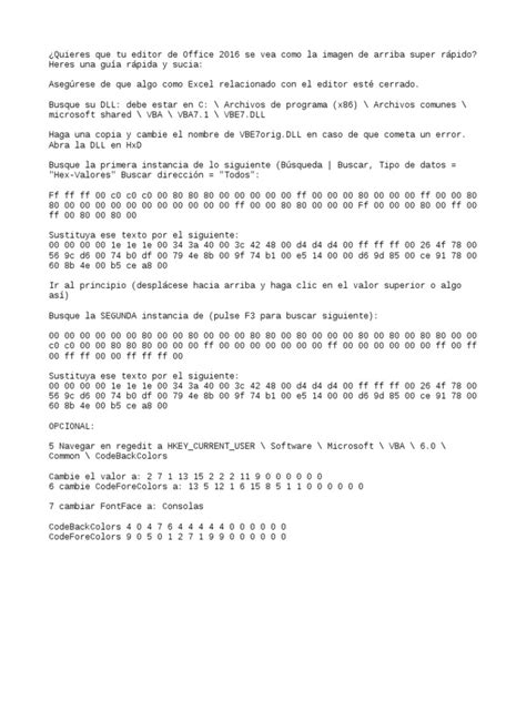 Colores Para Vba Pdf Informática Tecnología