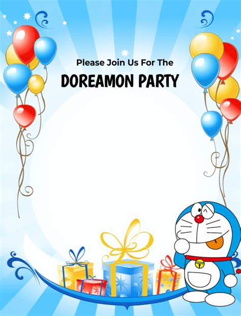Create Free Doraemon And Ts Invitation Card Online For Doraemon Theme Premium And Digital