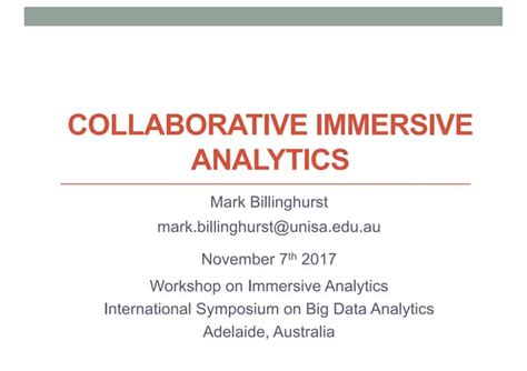 Collaborative Immersive Analytics Ppt