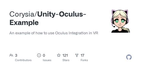github corysia unity oculus example an example of how to use oculus integration in vr