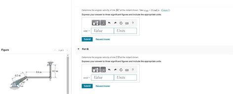 solved determine the angular velocity of link bc ﻿at the