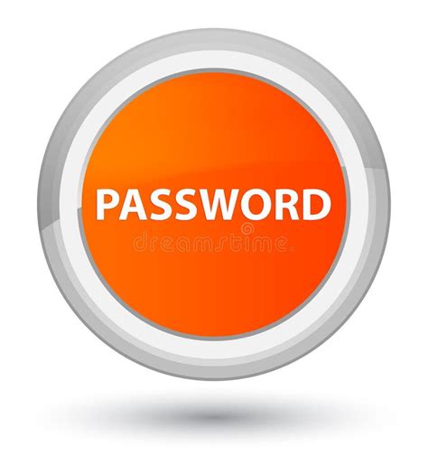 Password Prime Orange Round Button Stock Illustration Illustration Of