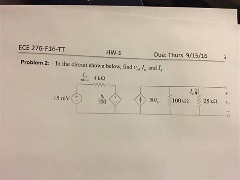 Solved In The Circuit Shown Below Find V 0 I 0 And I X Chegg
