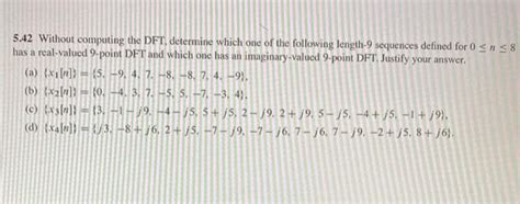 solved 5 42 without computing the dft determine which one