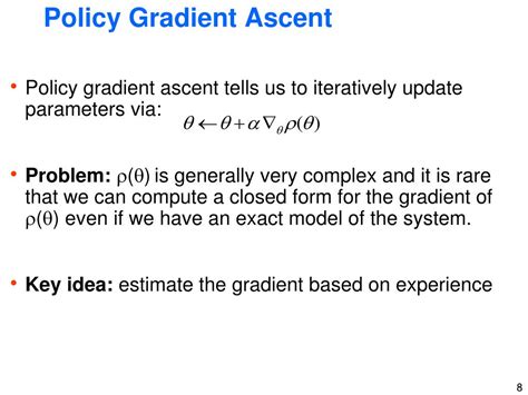 Ppt Rl For Large State Spaces Policy Gradient Powerpoint
