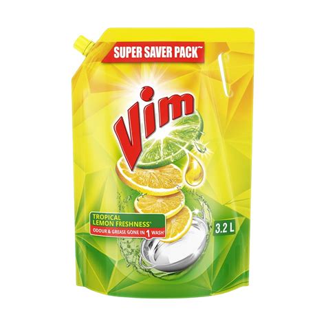 Vim Dishwash Liquid 32 Liter Pack Removes 100 Odors And Grease In 1
