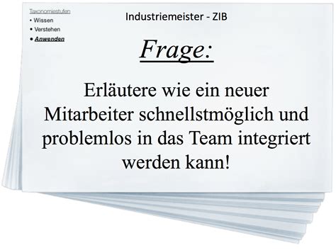 Industriemeister BQ Zusammenarbeit Im Betrieb ZIB Zum Lernen