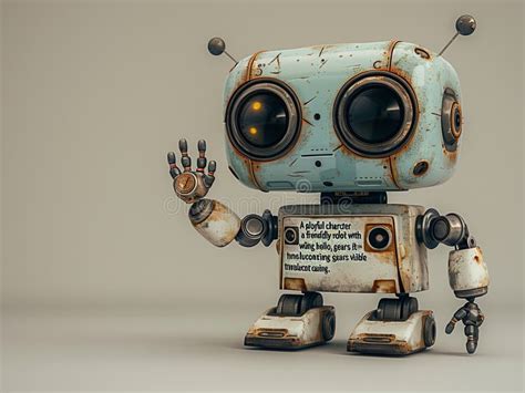 Retro Robot Character Waving Hello Stock Illustration Illustration Of