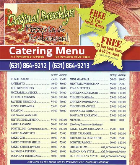 Original Brooklyn Pizzeria And Restaurant Catering Commack