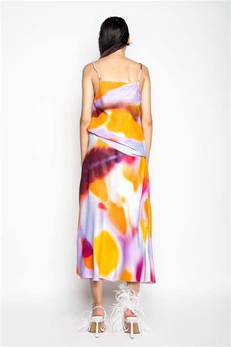 Slip Printed Satin Spaghetti Strap Top Marques Almeida