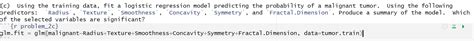 C Using The Training Data Fit A Logistic Chegg