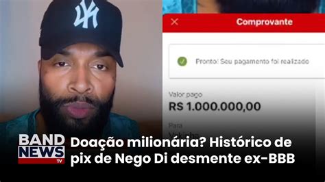 Nego Di mentiu ao divulgar doação de R 1 milhão ao RS BandNews TV