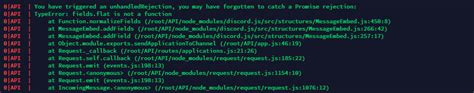 discord js typeerror fields flat is not a function node js already
