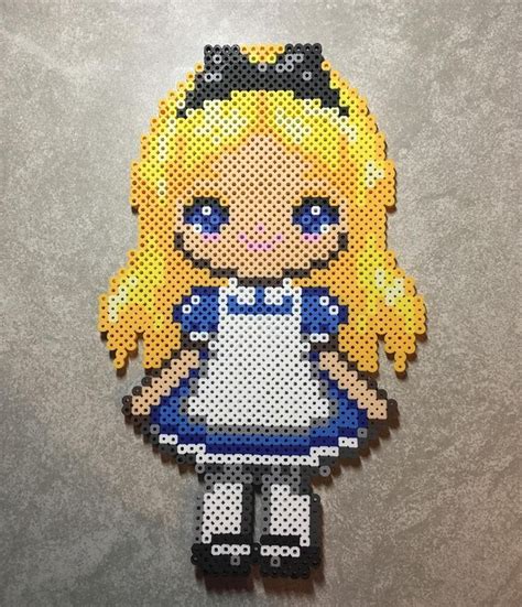 Alice In Wonderland Perler Bead Art Perler Bead Templates Diy Perler