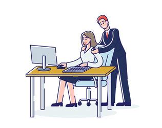 Harassment Male Businessman Groping A Woman Vector Image
