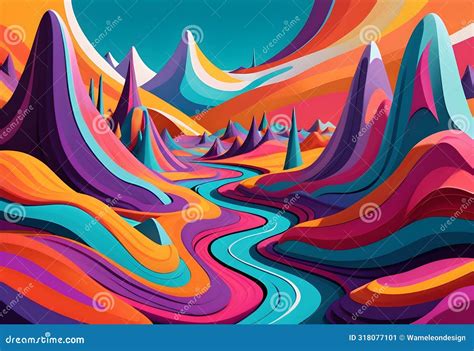 Dazzling Amorphous 3d Structures In A Prismatic Color Scheme Stock