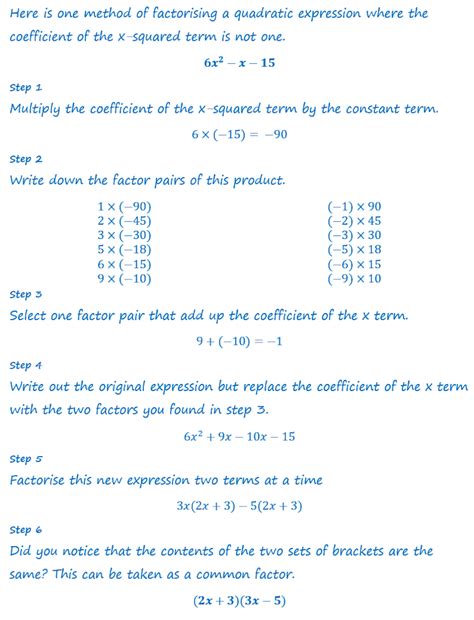 Factorising